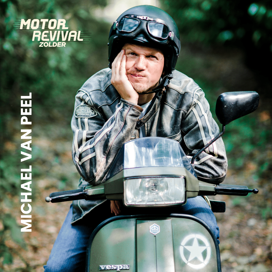 Michael Van Peel op Circuit Zolder tijdens Bromfietsendag - Motor Revival Zolder